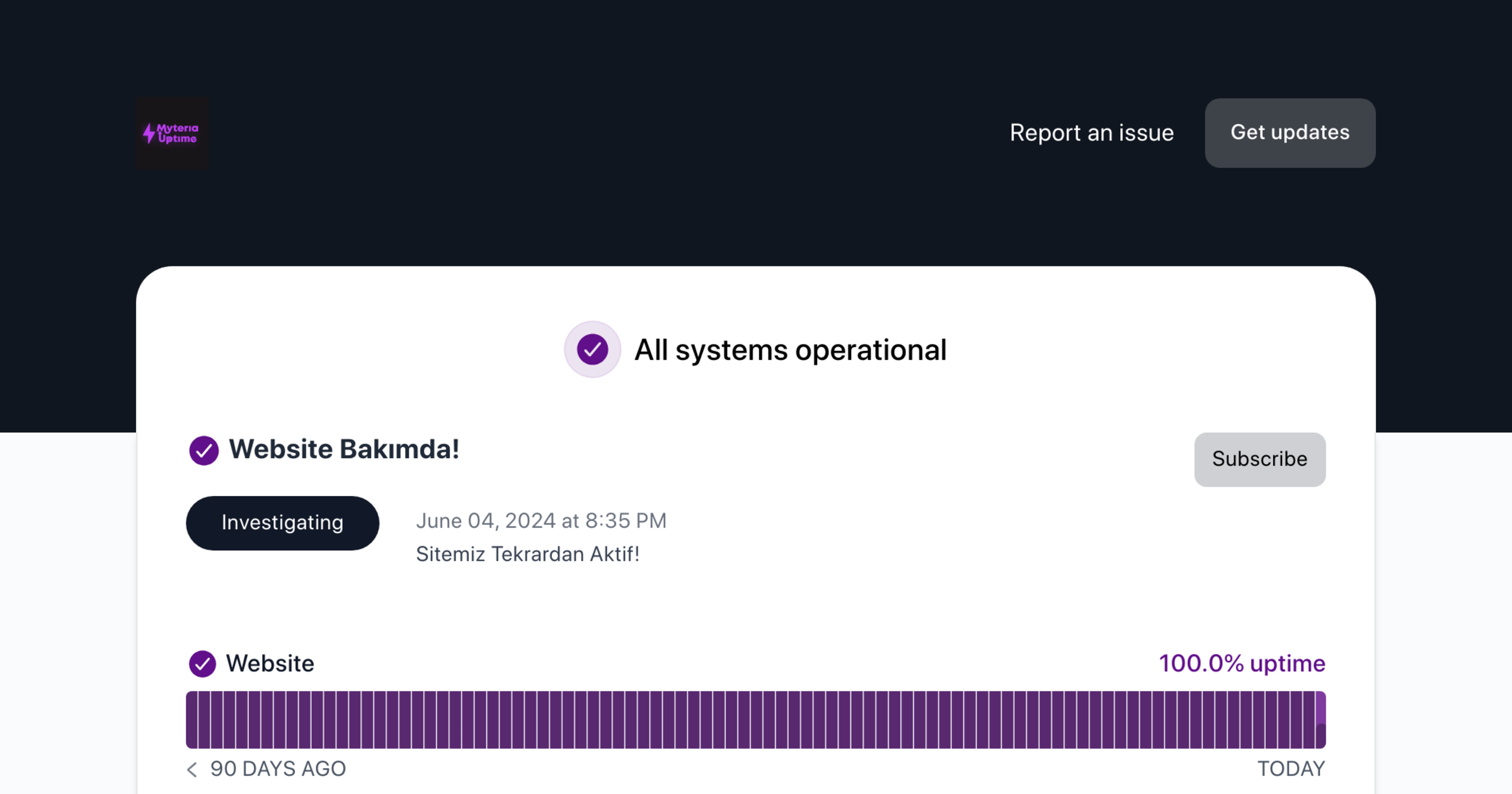 Myteria Uptime - Status